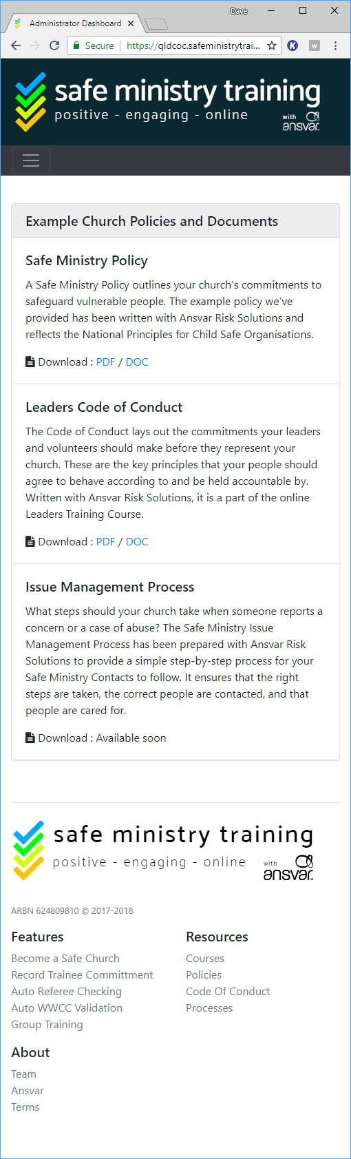 Free Policies & Processes - Safe Ministry Check
